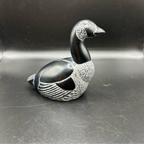 Boma | Accents | Collectible Boma Stone Carved Loon Duck Figurine Black ...